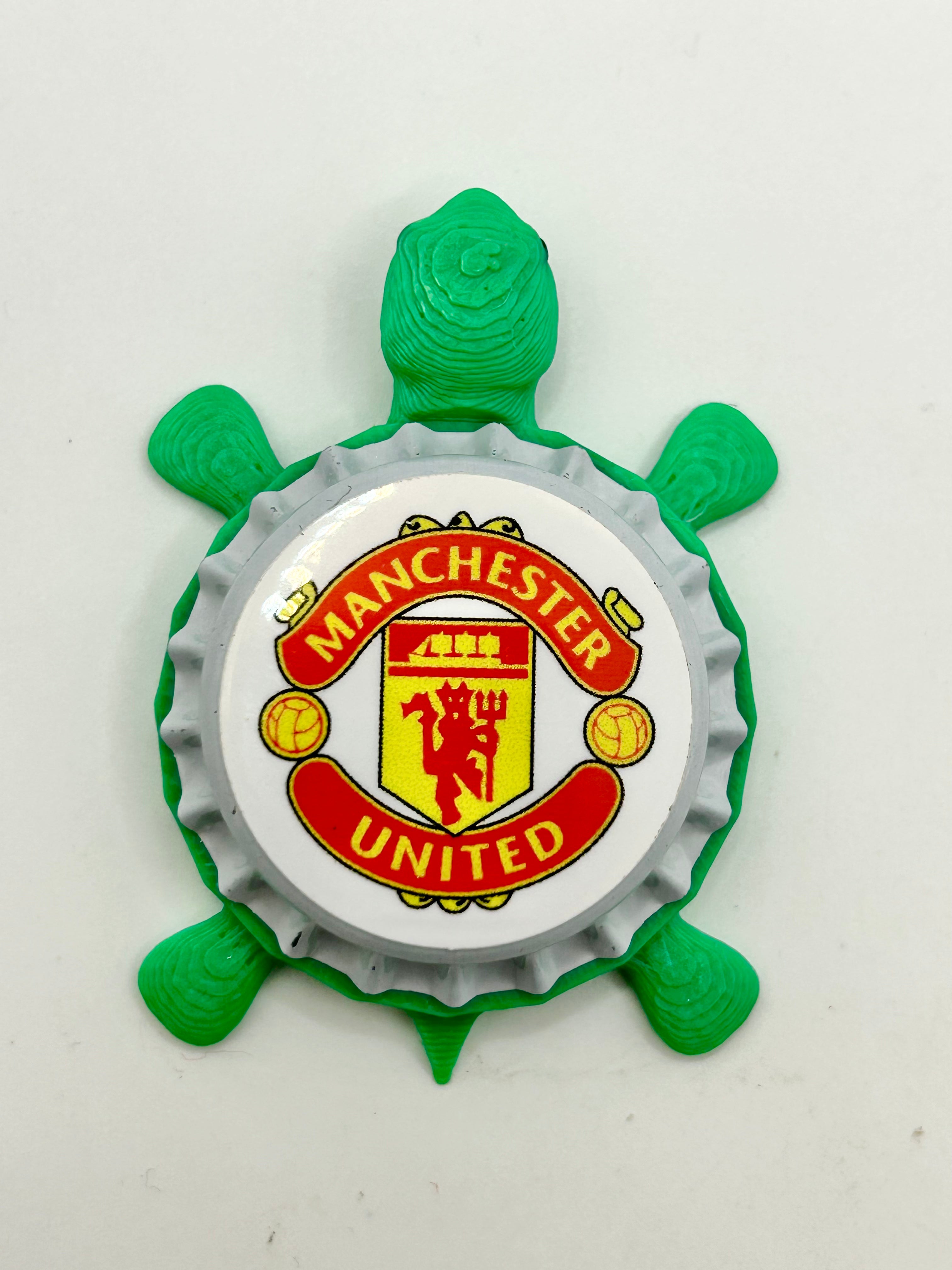 Manchester United - Bottle Cap Magnet Turtle – Shell Shocked Art
