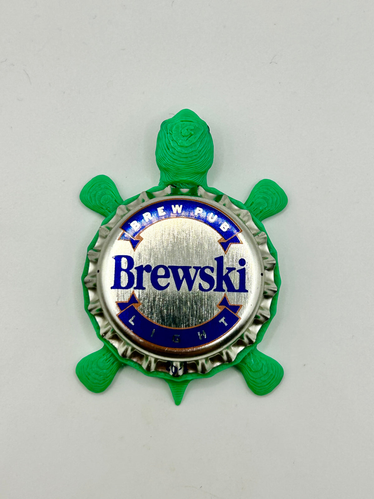 Brewski Beer - Bottle Cap Magnet Turtle — Shell Shocked Art