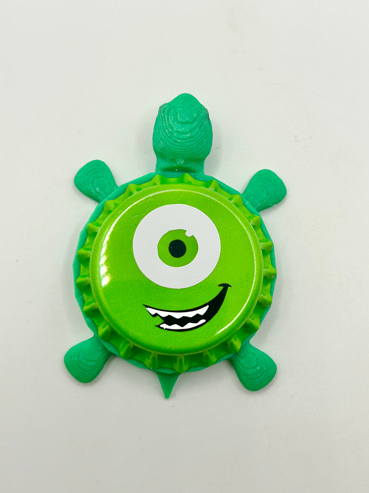 Monsters Inc Mike Wazowski - Bottle Cap Magnet Turtle — Shell Shocked Art