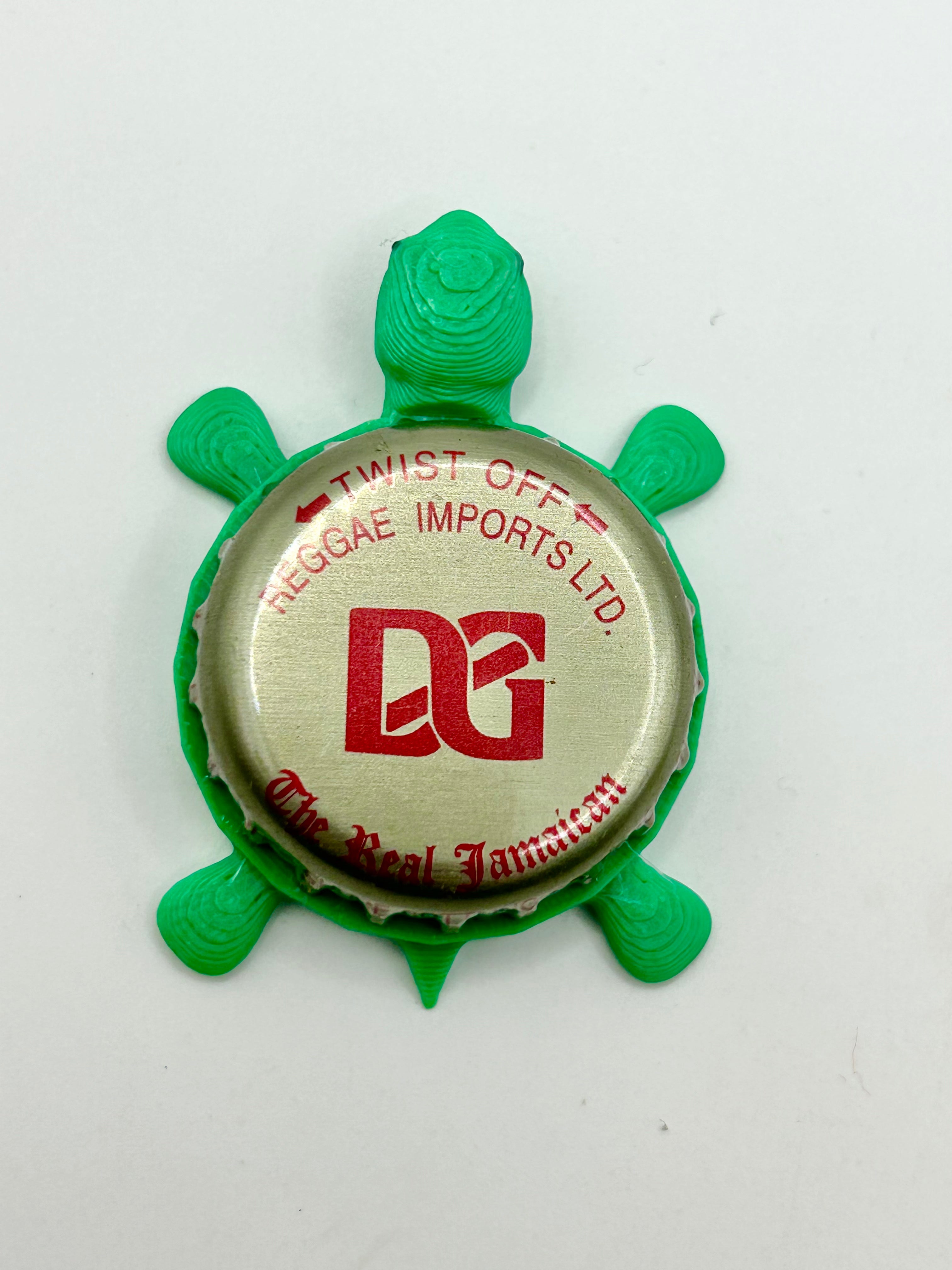 DG Jamaican Soda - Bottle Cap Magnet Turtle – Shell Shocked Art