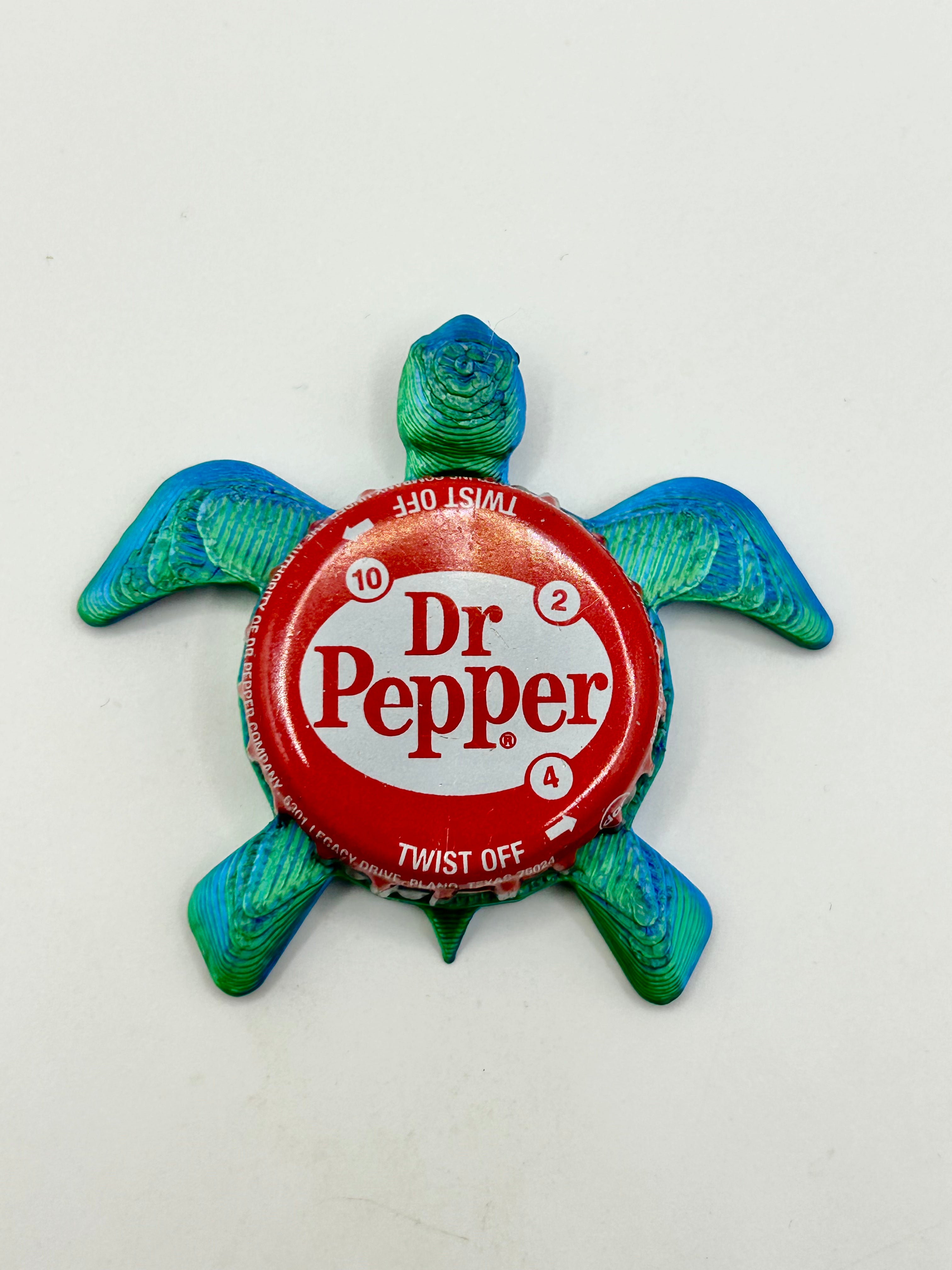Dr Pepper (Red) - Sea Turtle Bottle Cap Magnet – Shell Shocked Art