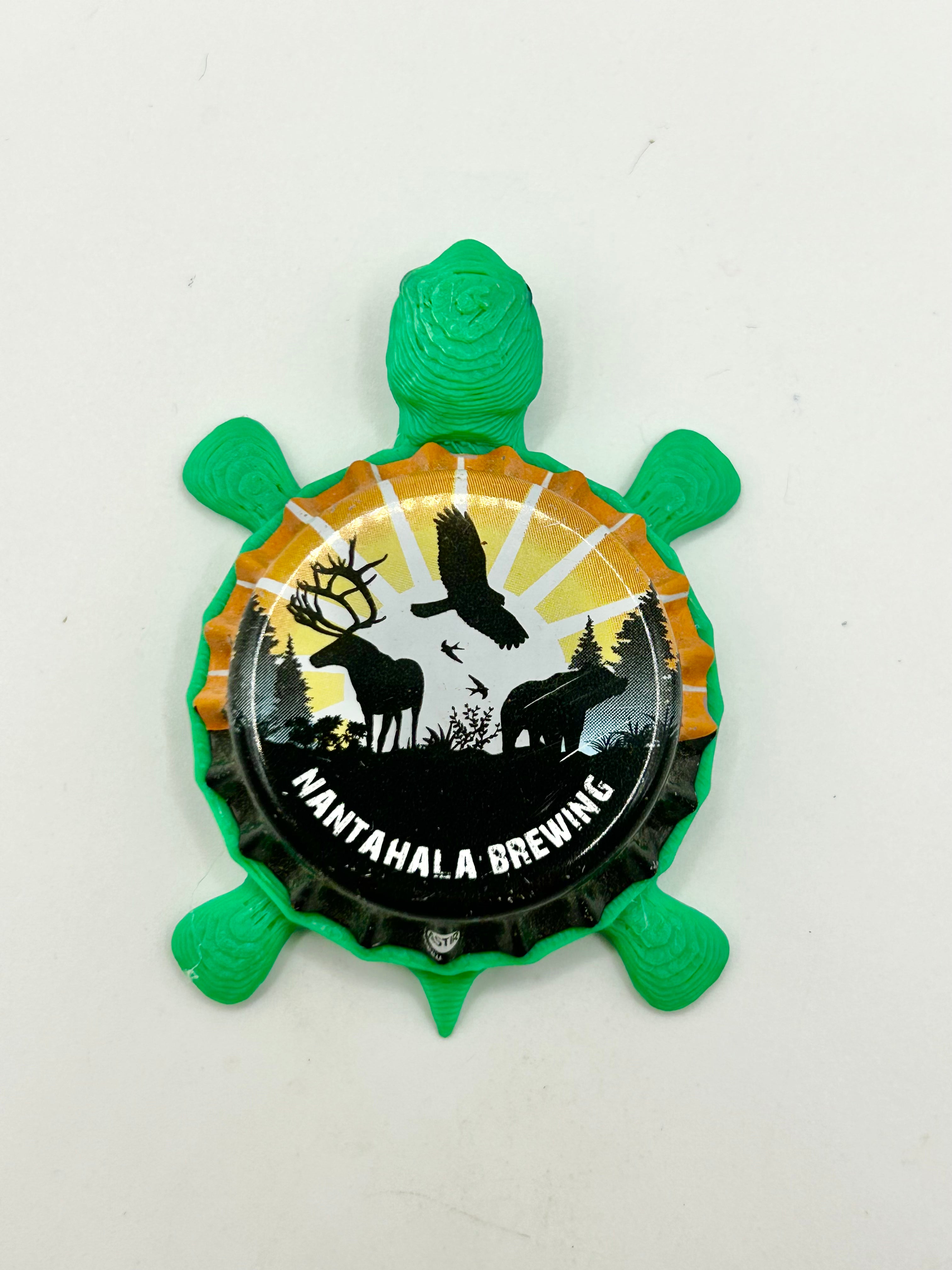 Nantahala Brewing - Bottle Cap Magnet Turtle – Shell Shocked Art