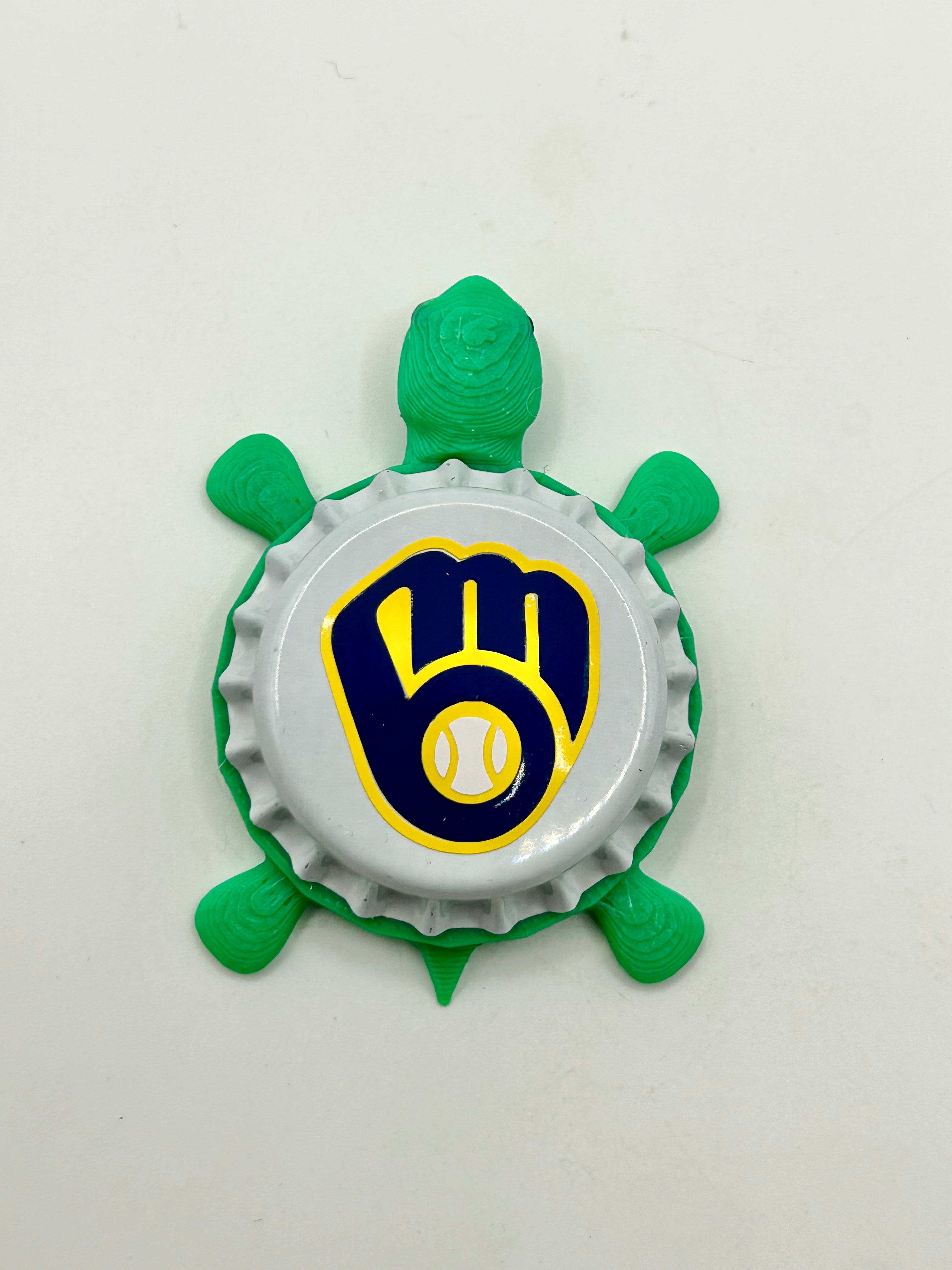 Milwaukee Brewers - Bottle Cap Magnet Turtle – Shell Shocked Art