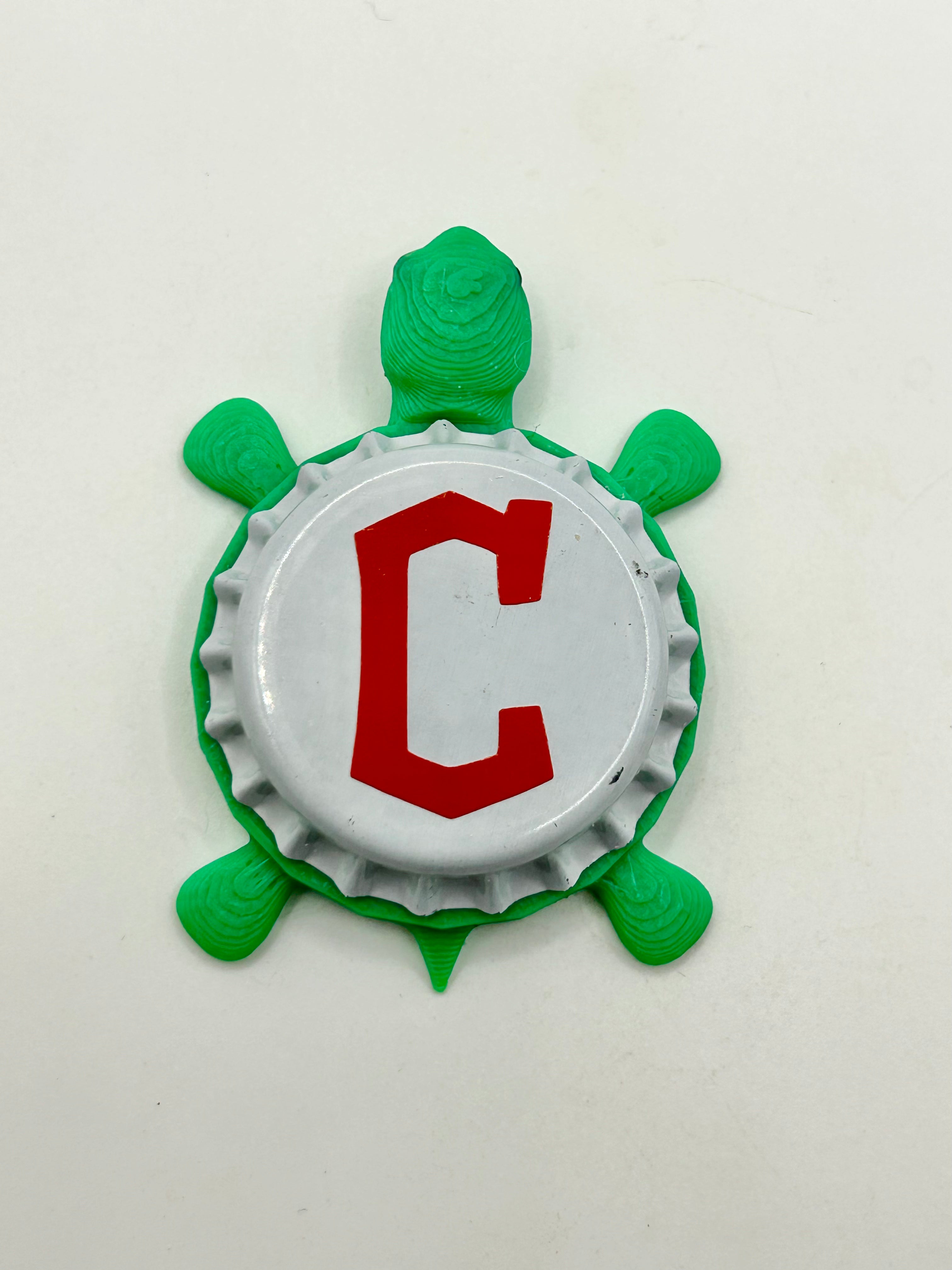 Cleveland Guardians - Bottle Cap Magnet Turtle – Shell Shocked Art